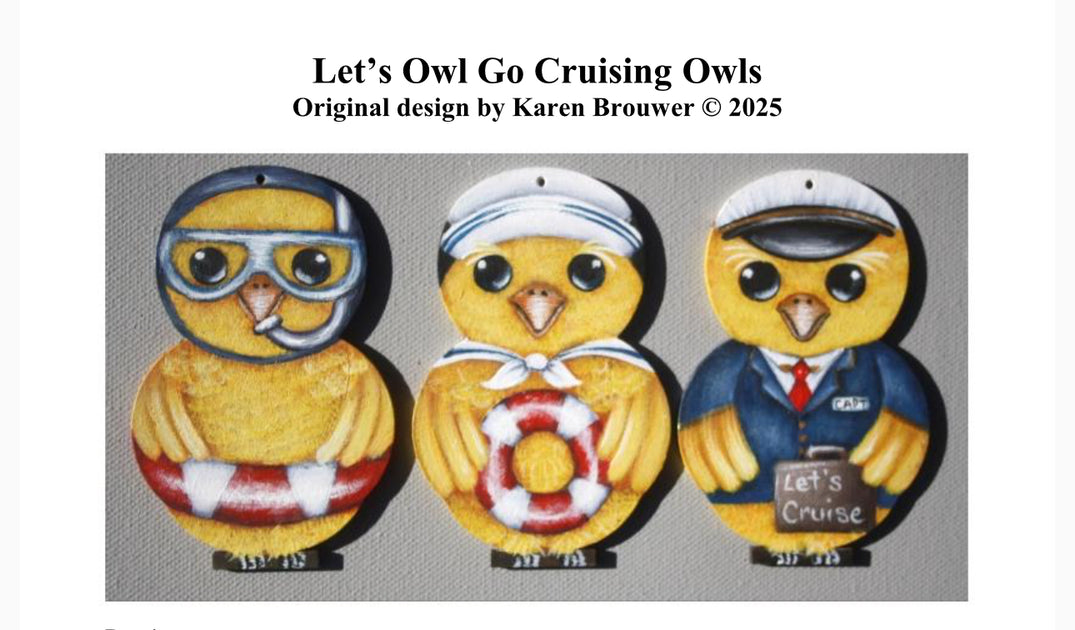 KB Let's Owl Go Cruising Owls PP – PineCraft Inc