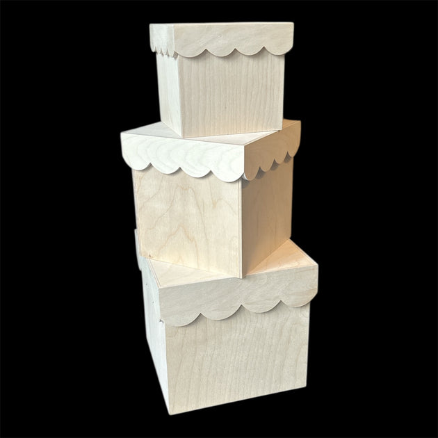 Nesting Scalloped Square Boxes – PineCraft Inc