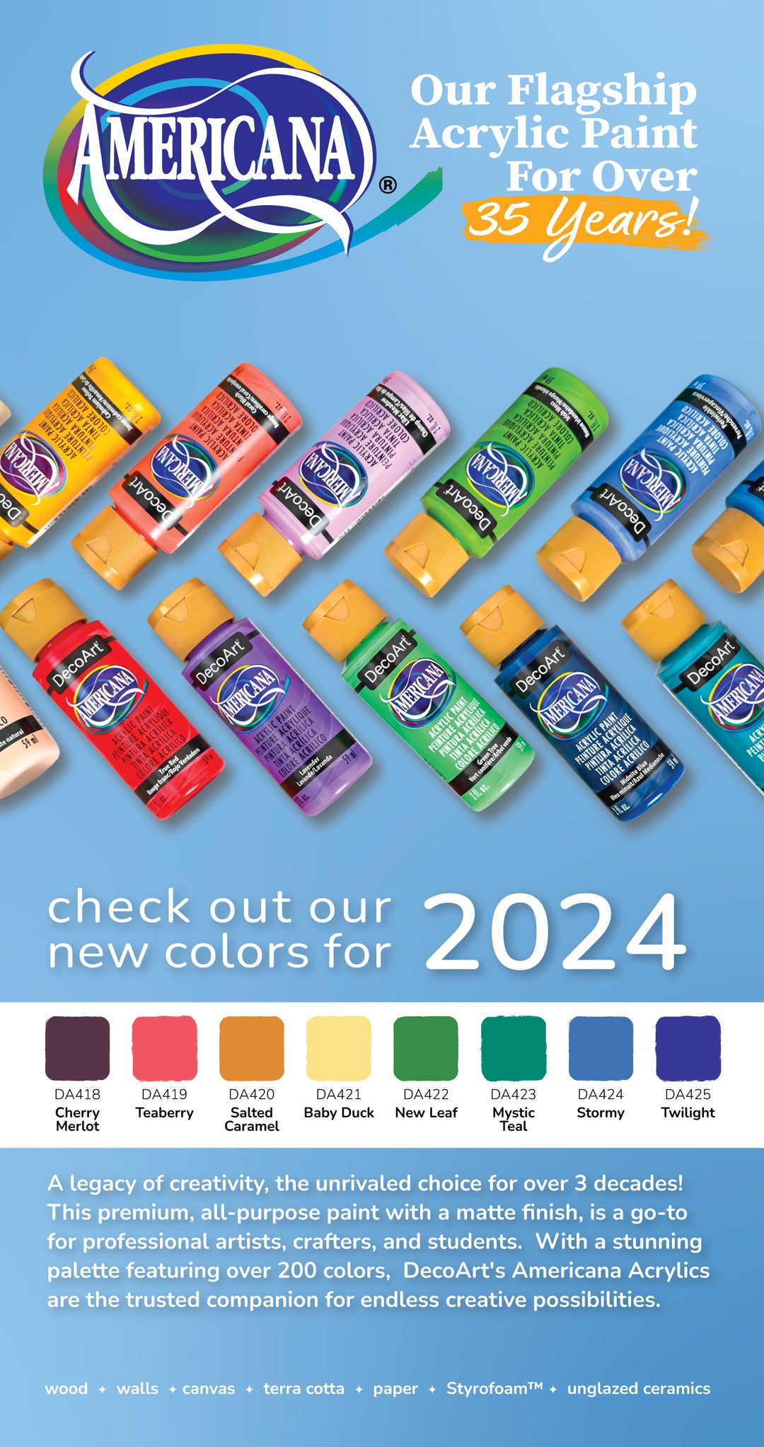 Americana Acrylic Paint 2024 Colors PineCraft Inc