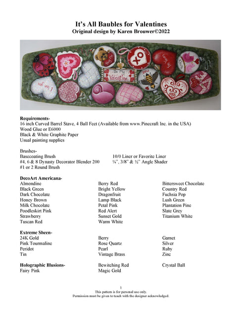 It's All Baubles for Valentines Pattern Packet – PineCraft Inc