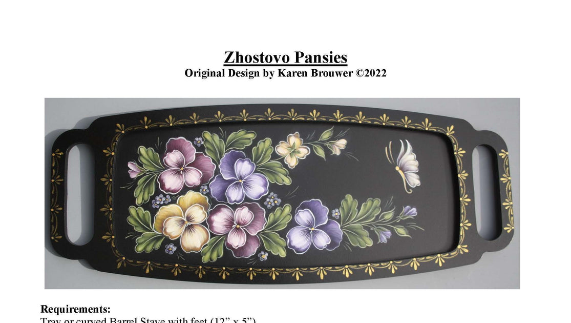 Zhostovo Pansies Tray Pattern Packet – PineCraft Inc