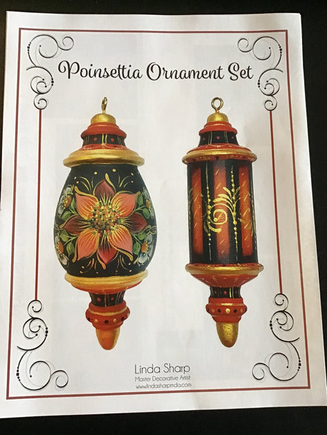 Linda Sharp-Poinsettia Ornament Set – PineCraft Inc