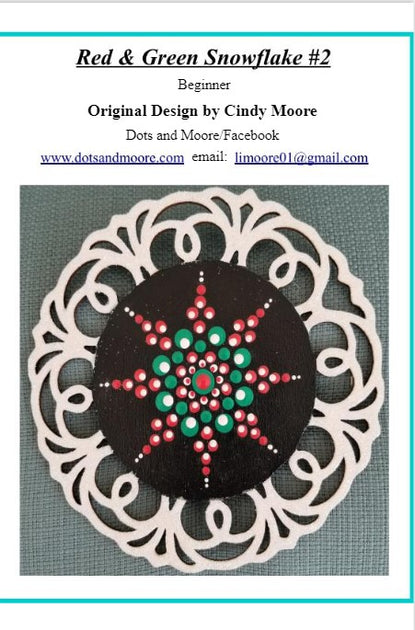 Cindy Moore Red & Green Snowflake #2 Pattern Packet – PineCraft Inc